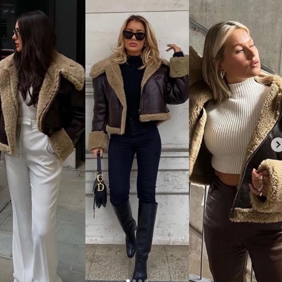 Zara | Jackets & Coats | Zara Aviator Jacket Browntan | Poshmark